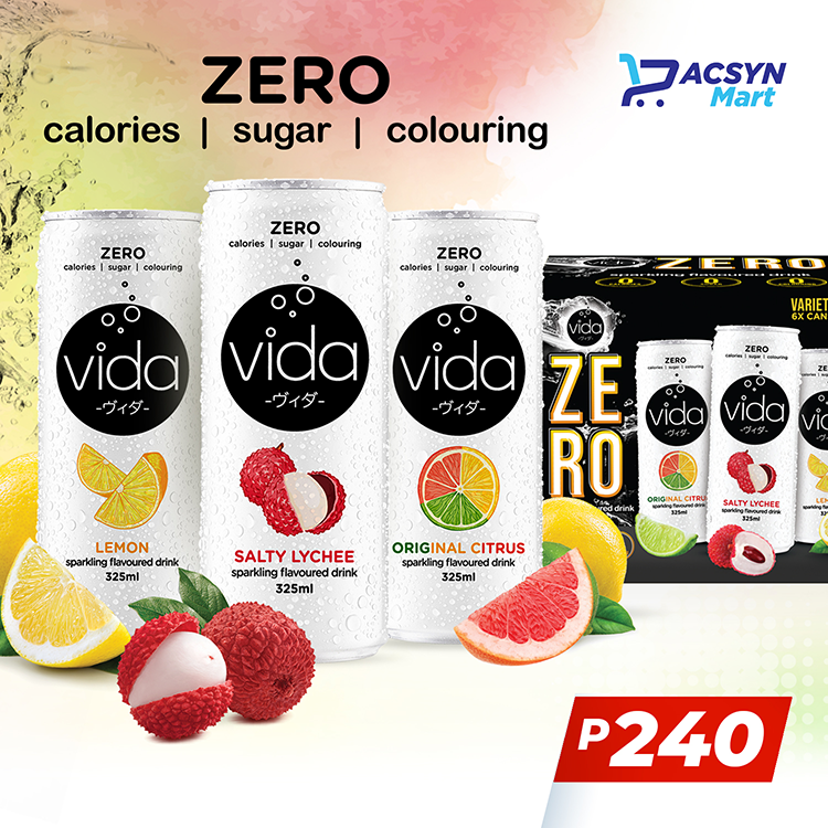 Order Now: Vida Zero x 6 (2cans Salty Lychee, 2cans Original Citrus, 2 ...