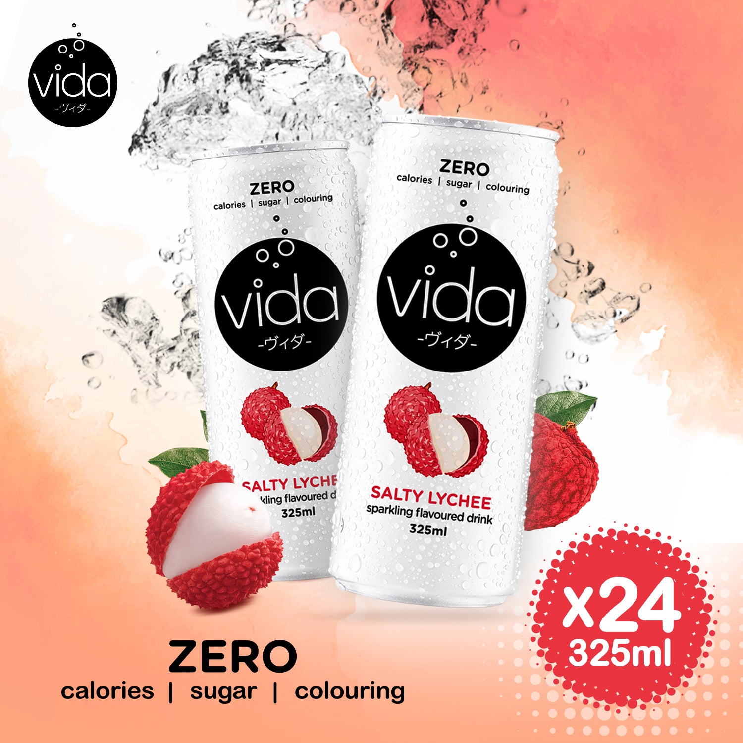 Order Now: Vida Zero- Salty Lychee Sparkling Drink (325ml x 24 ...
